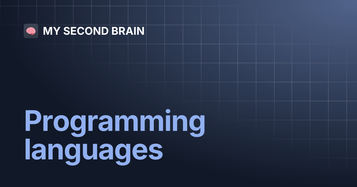 Programming languages | MY SECOND BRAIN